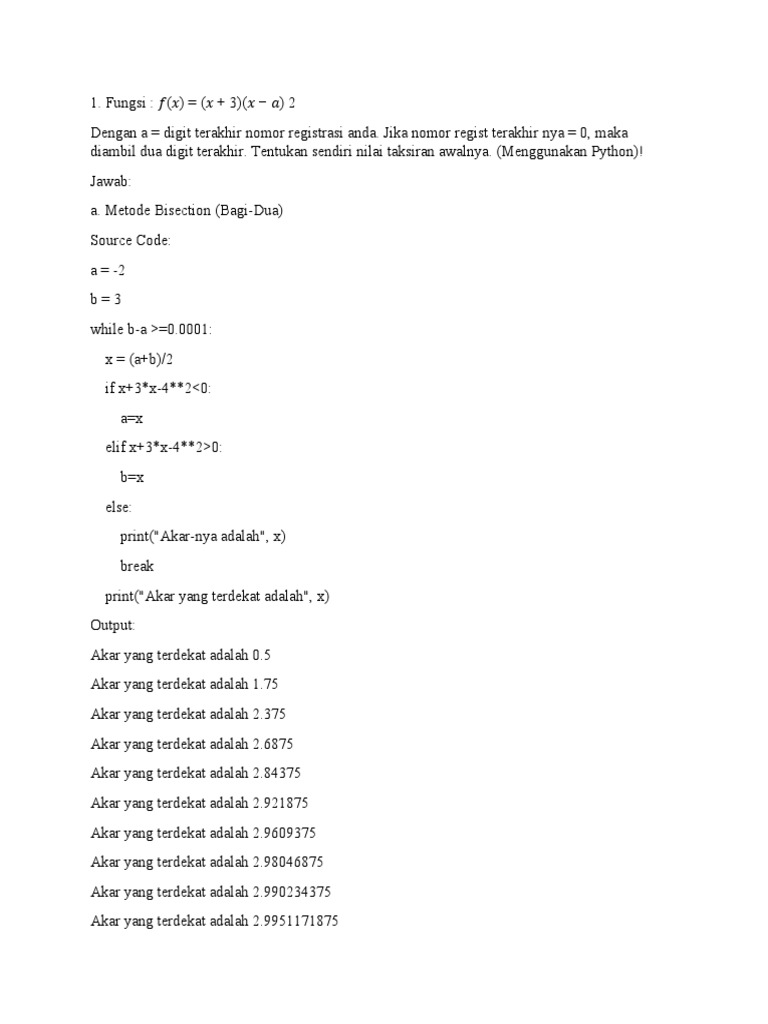 Metode Numerik Python | PDF