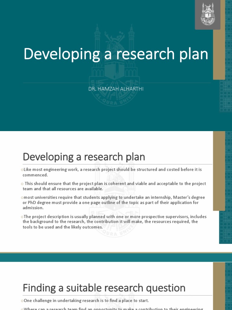 Research Plan Development Guide | PDF