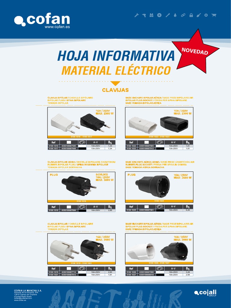Tipos de Enchufes y Clavijas 220V | PDF