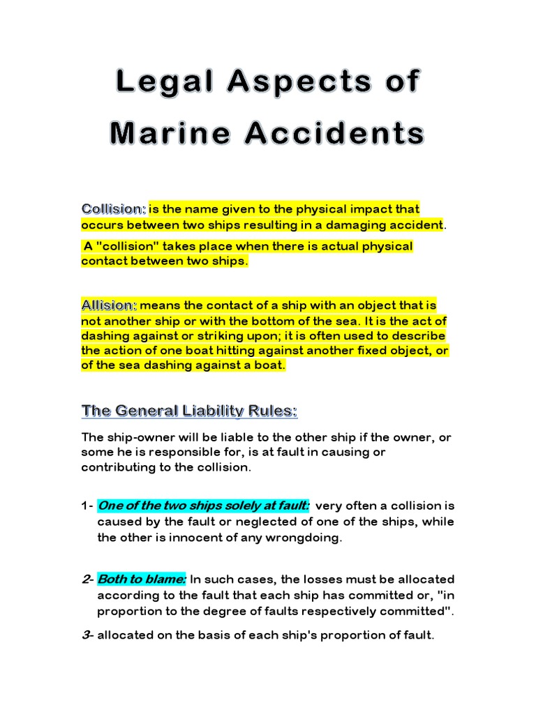 Legal Aspects of Marine Accidents | PDF | Shipping