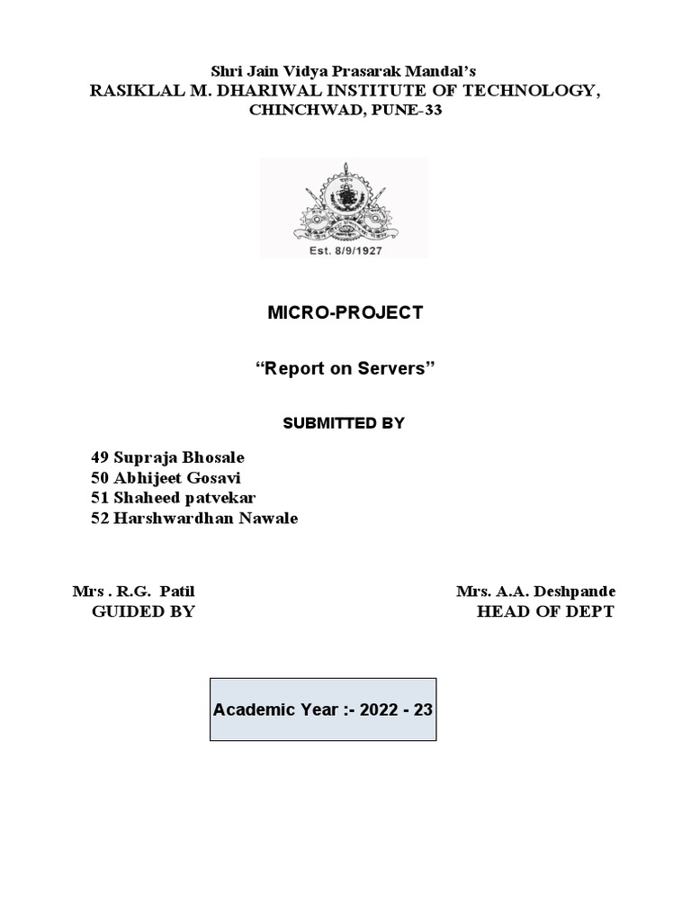 Ict Micro-Project | PDF | Server (Computing) | Computer Monitor