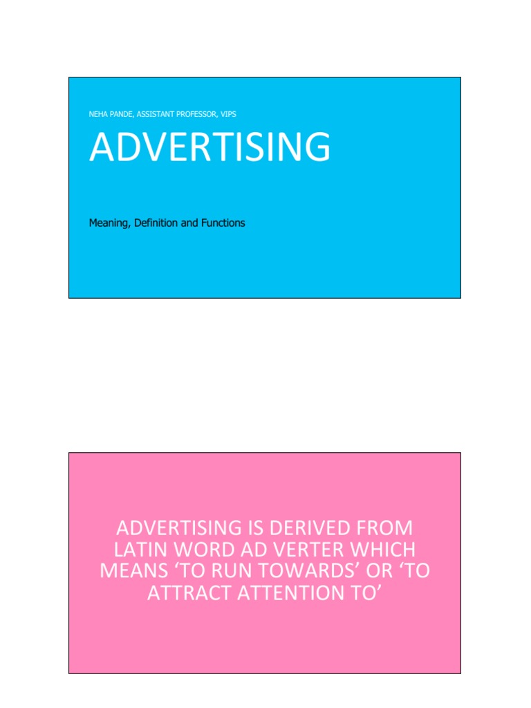 Advertising: Meaning, Definition and Functions | PDF | Advertising | Brand