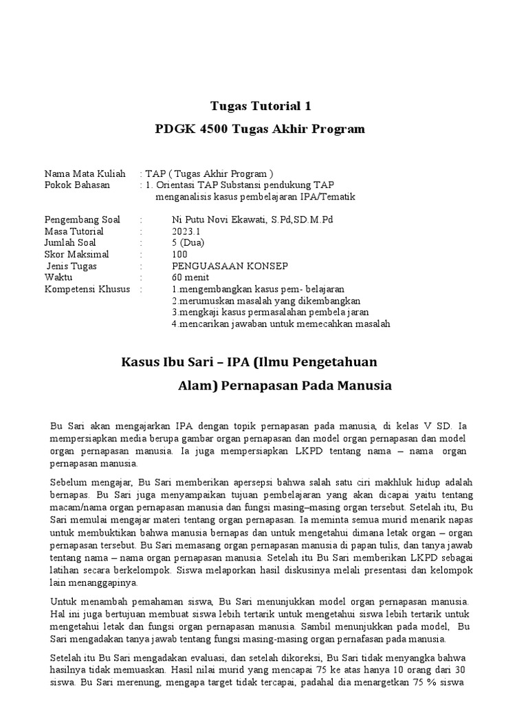 Tugas 1 PDGK 4500 TAP | PDF