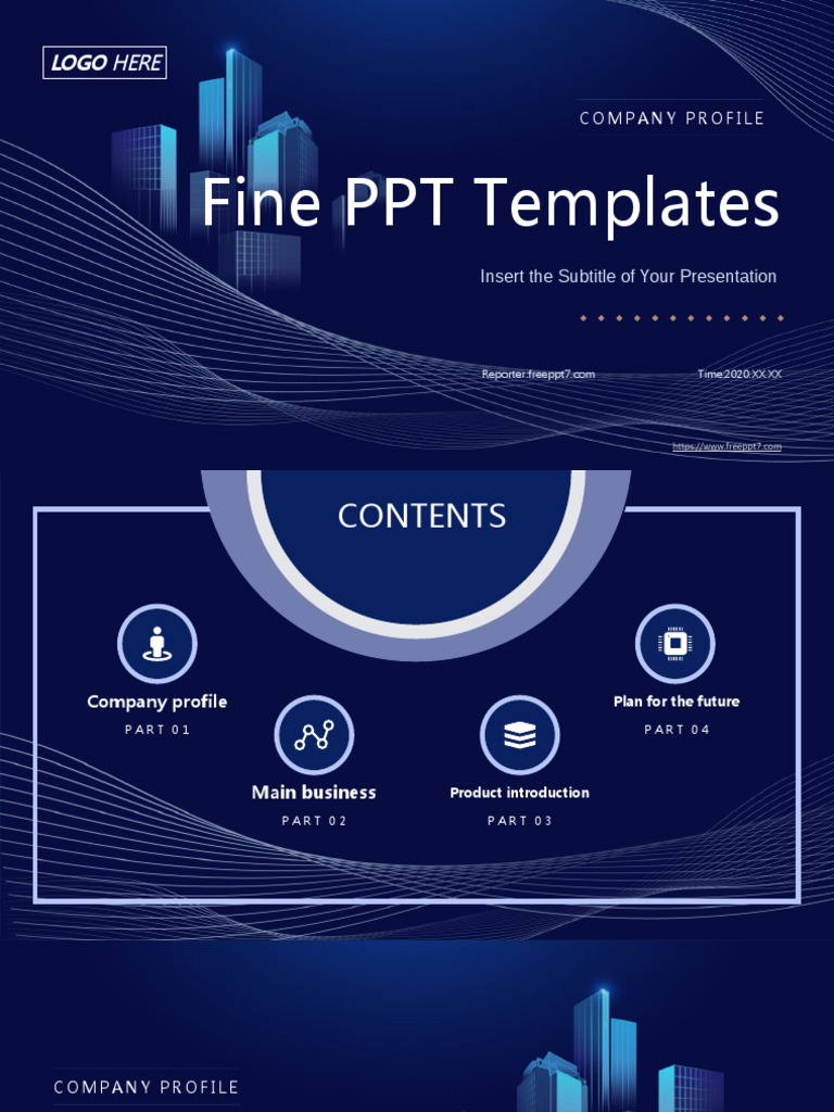 Blue-Company-Presentation-PowerPoint-Templates | PDF | Computing ...