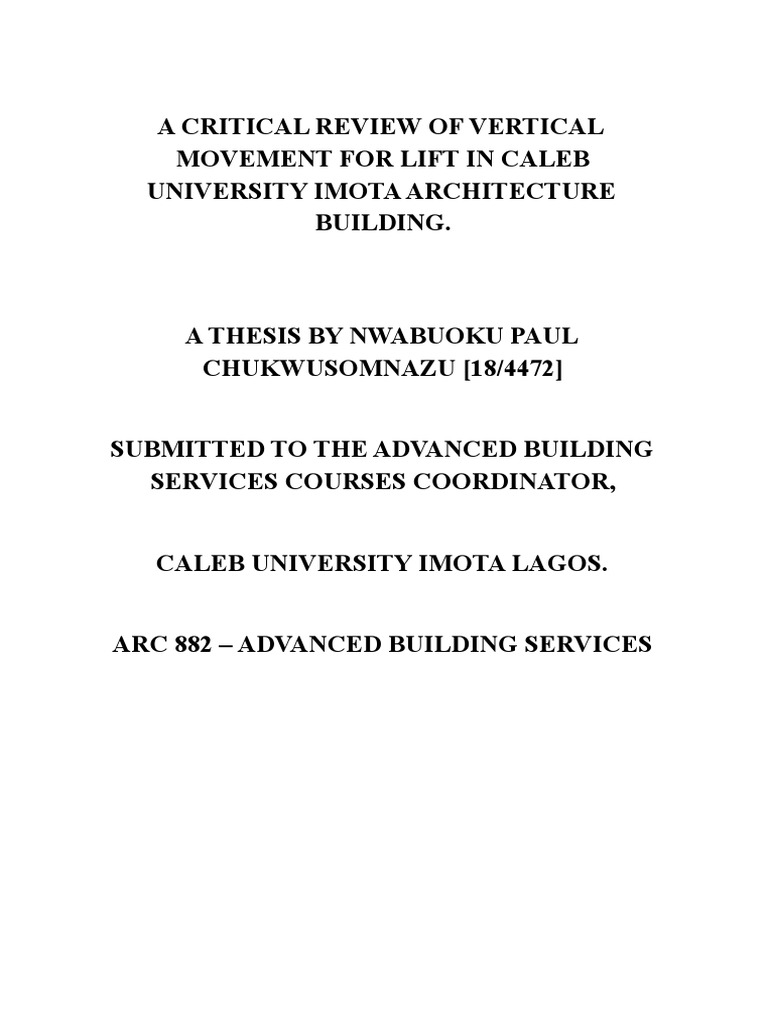 Building Services | PDF | Elevator | Methodology