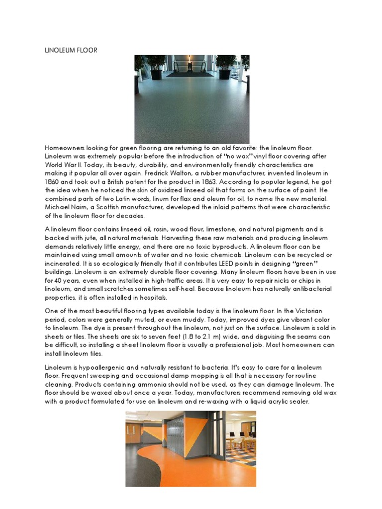 Linoleum Floor | PDF | Flooring | Materials