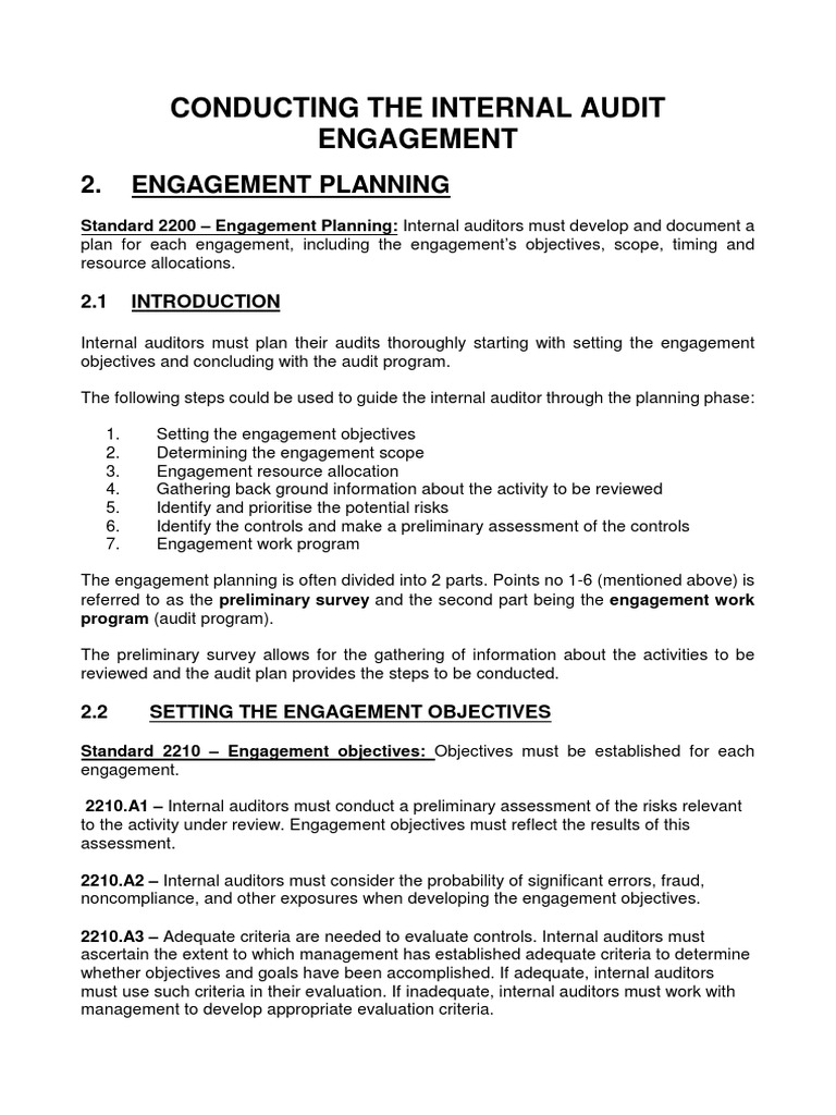 Internal Audit Engagement Planning Guide | PDF | Internal Audit | Audit