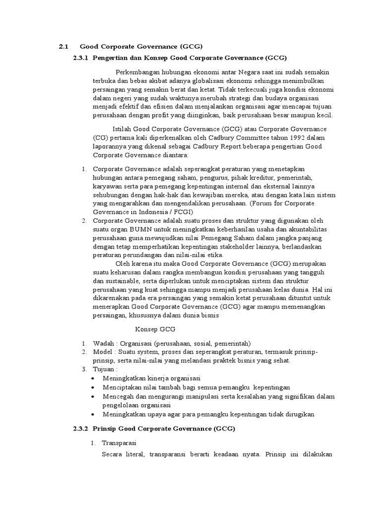 Good Corporate Governance (GCG) | PDF