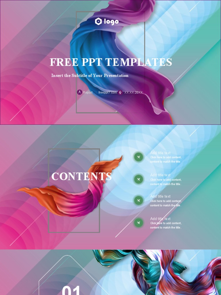 Cool Ribbon Business PPT Template | PDF | Writing | Written Communication