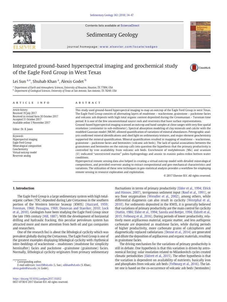 Integrated Ground-based Hyperspectral Imaging and Geochemical Study of ...