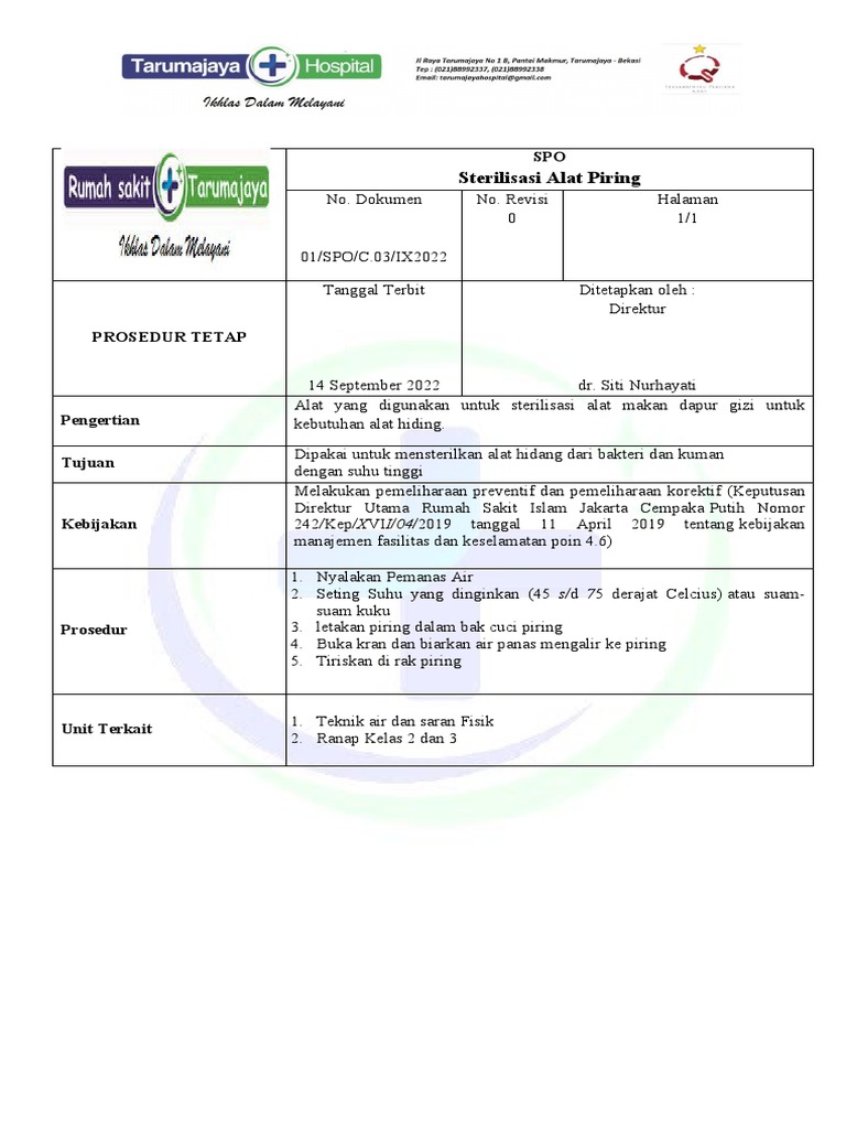 Spo Steril Piring | PDF