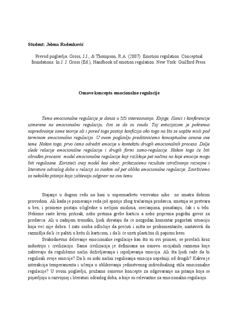 Emocionalna Regulacija | PDF