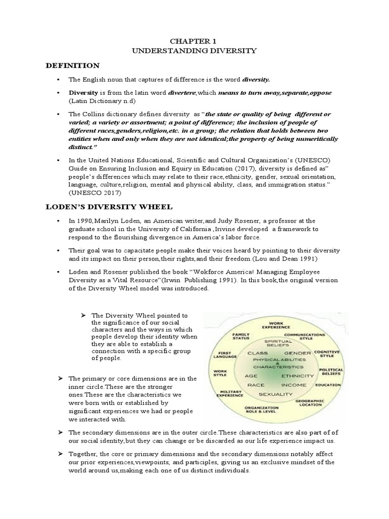 Chapter 1 Understanding Diversity | PDF | Disability | Multiculturalism
