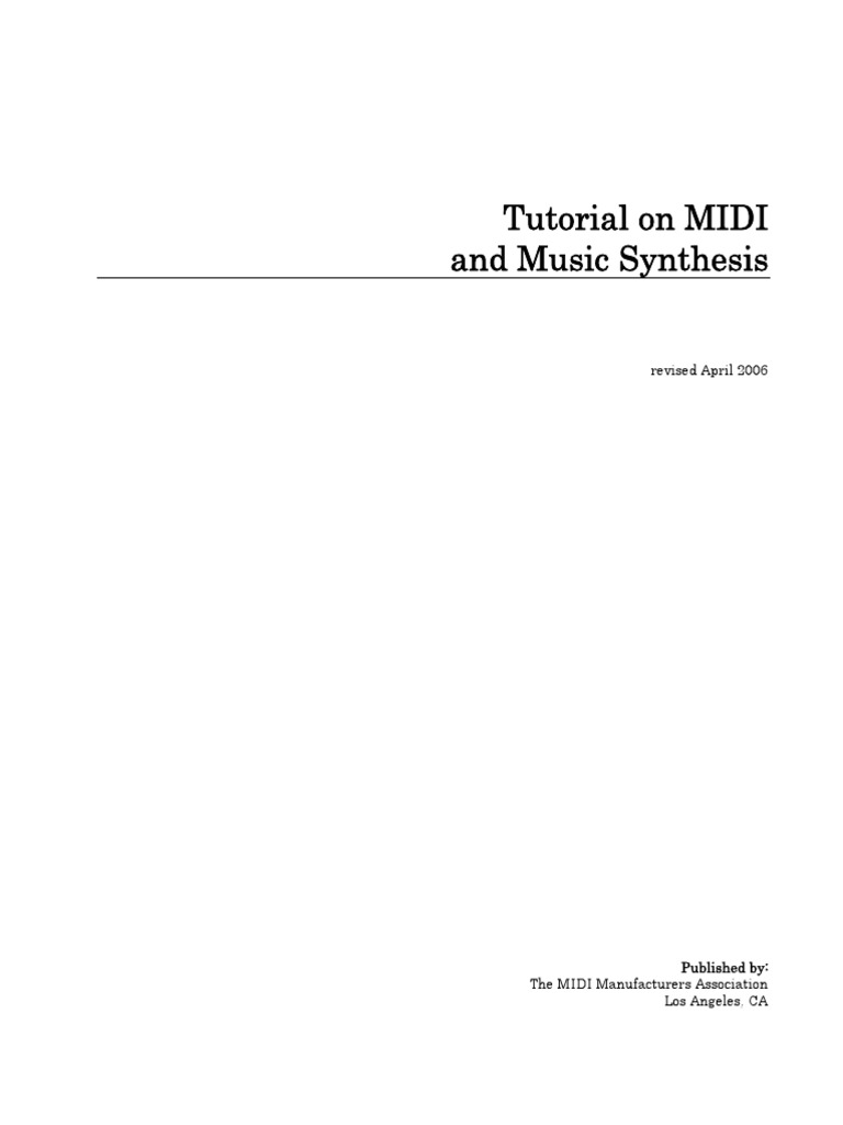 Tutorial On Midi And Music Synthesis 96 1 4 Rc1 Pdf Synthesizer