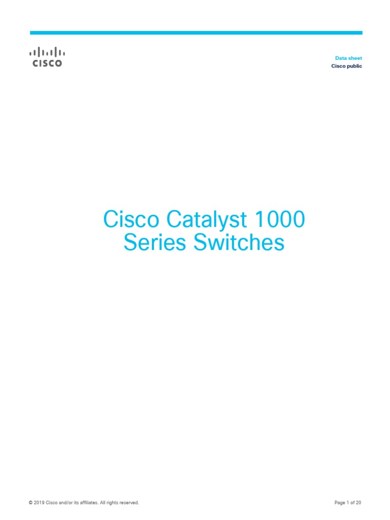 Cisco Catalyst 1000 Series Switches | PDF | Computer Network | Network ...