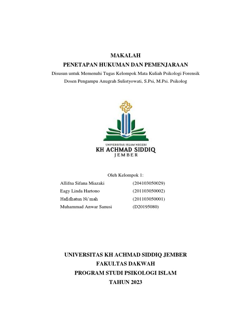 MAKALAH Psi. Forensik Kel. 1 | PDF | Ilmu Sosial