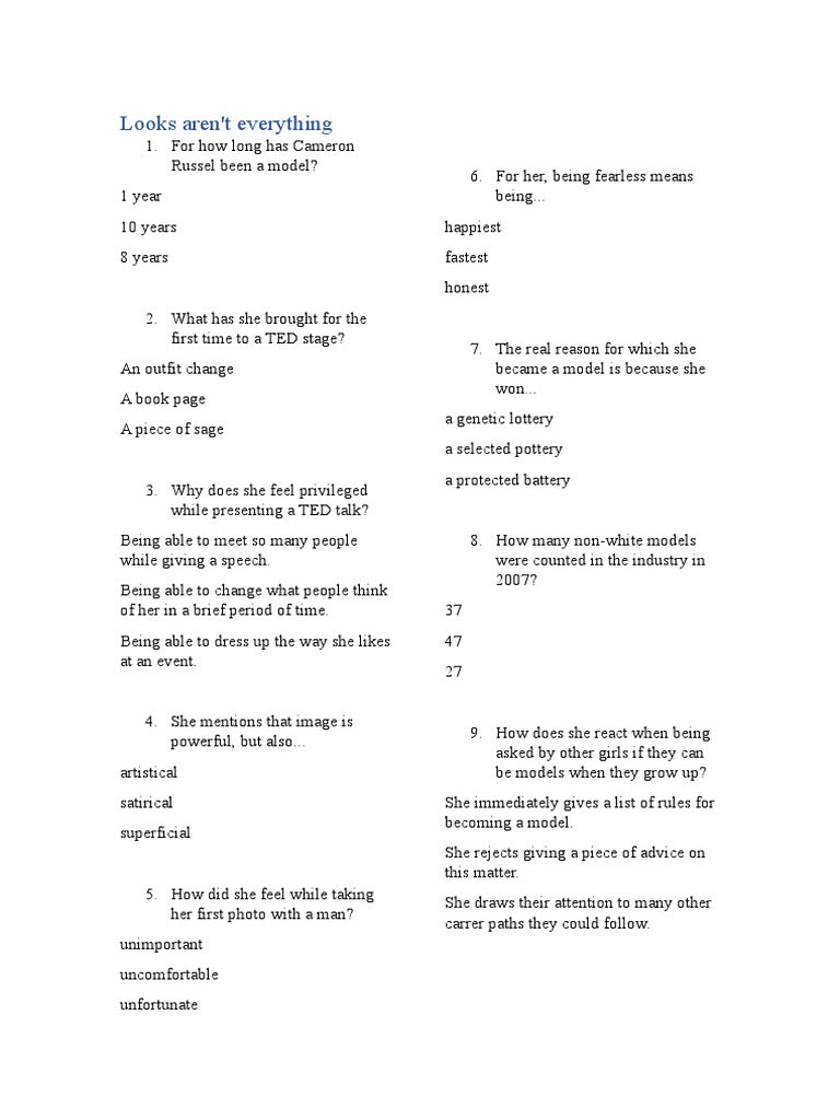 Looks Aren't Everything | PDF