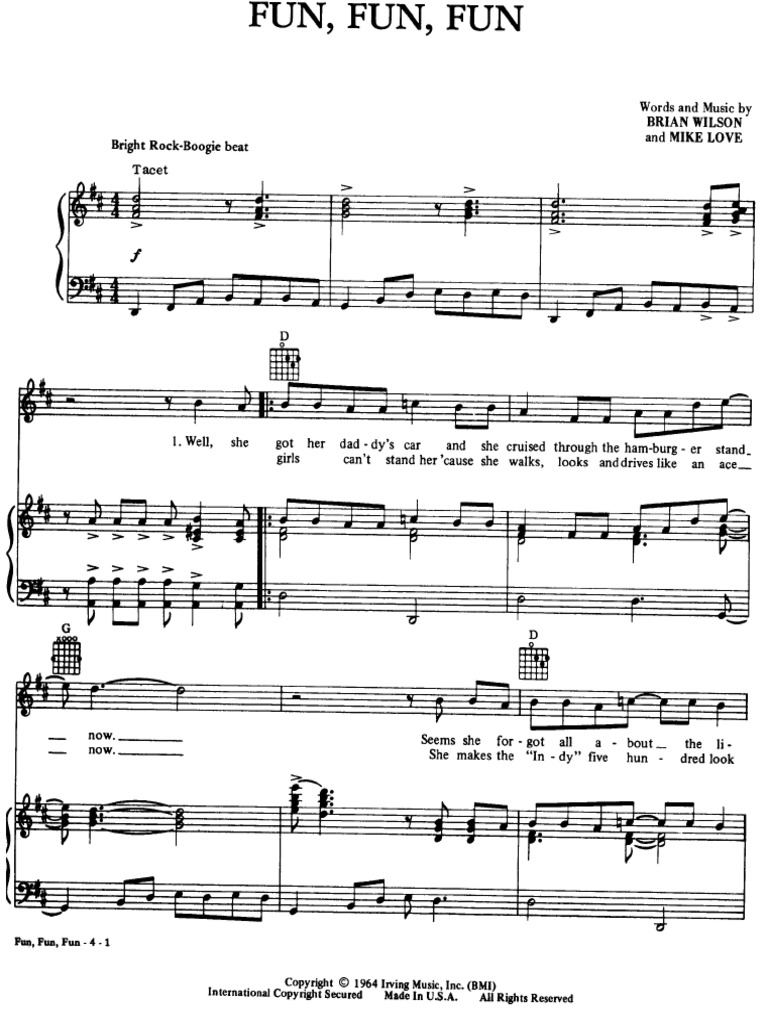 Fun Fun Fun-Beach Boys | PDF