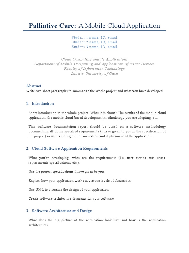 Project Report Template | PDF | Cloud Computing | Application Software