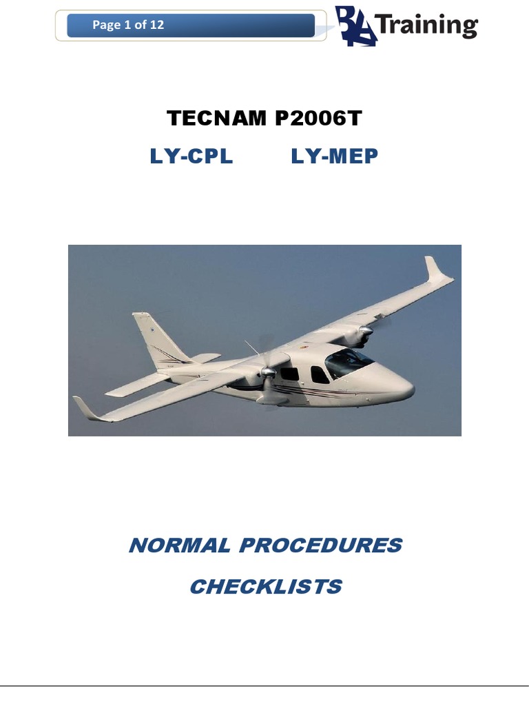 P2006T Normal Procedures | PDF | Carburetor | Throttle