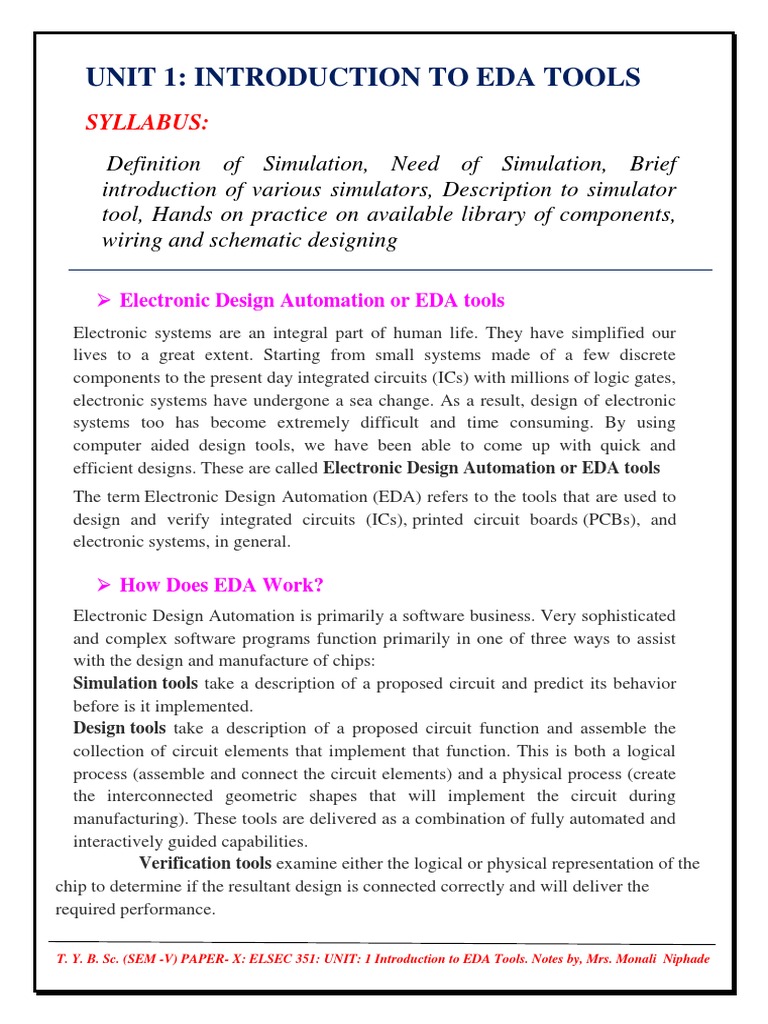Introduction to EDA Tools and Simulation | PDF | Electronics | Simulation