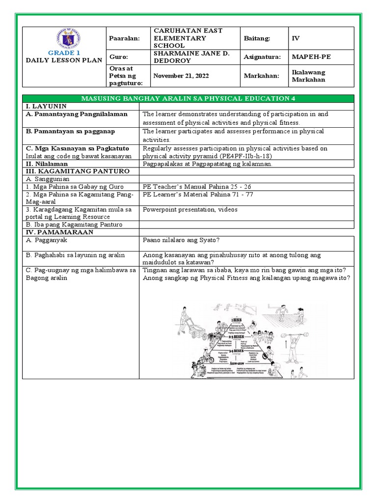 DLP-Q2-W3 Mapeh | PDF