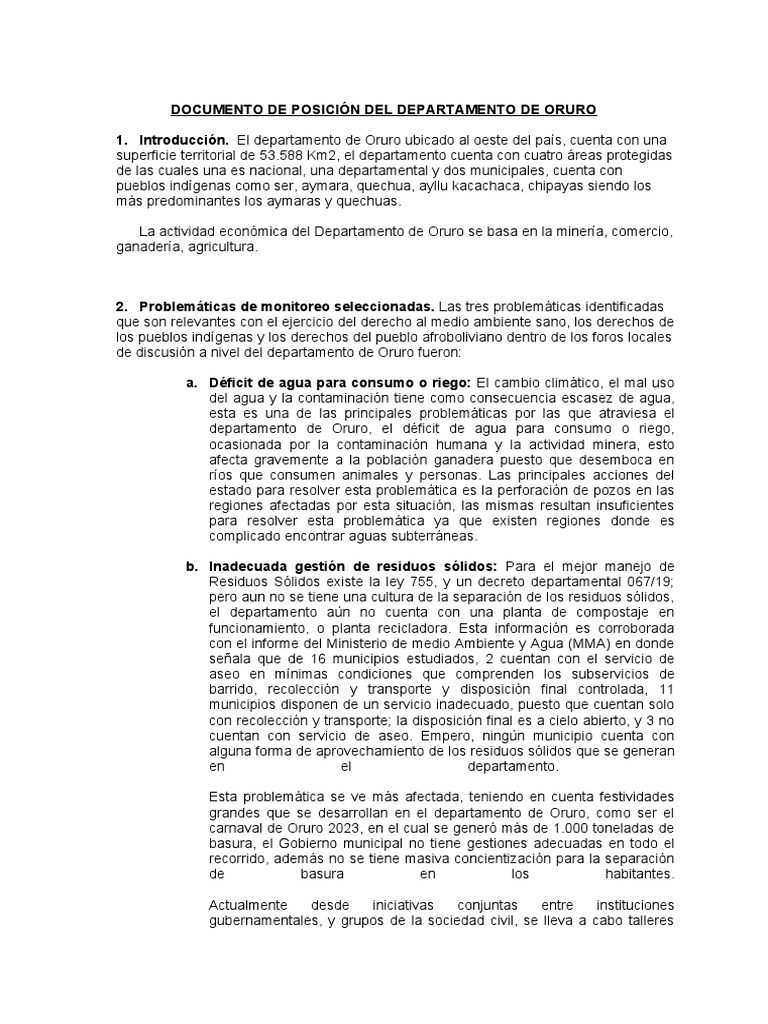 Documento de Posicion | PDF | Residuos | Reciclaje