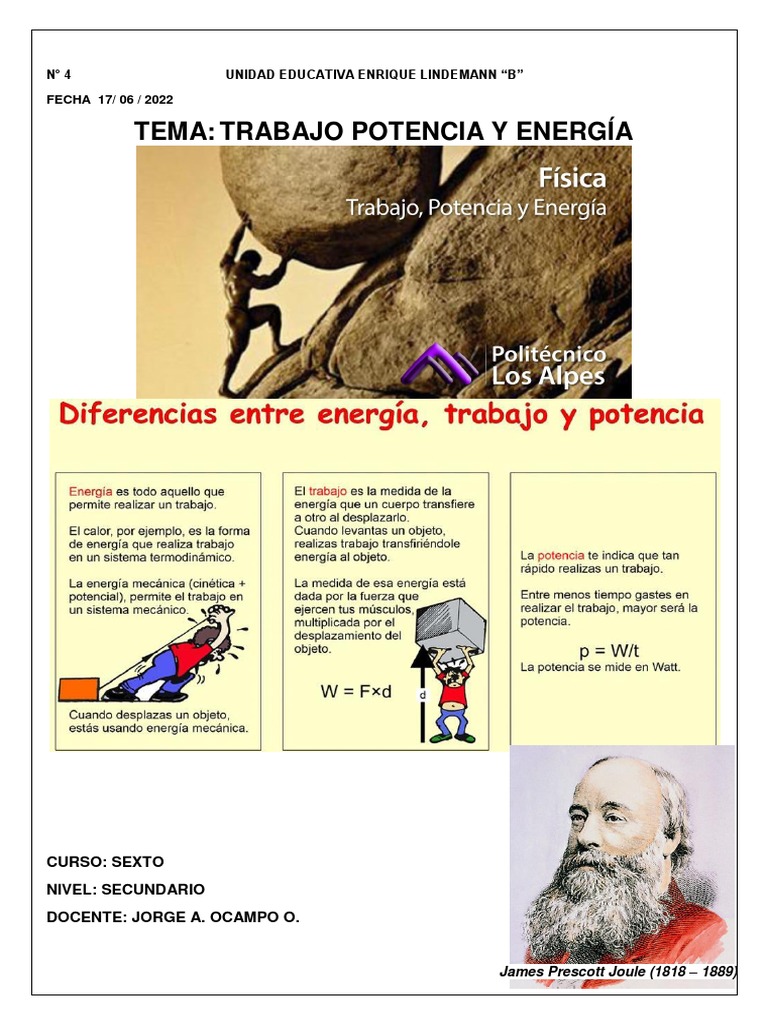 Trabajo Potencia y Energía | PDF | Fuerza | Energía potencial