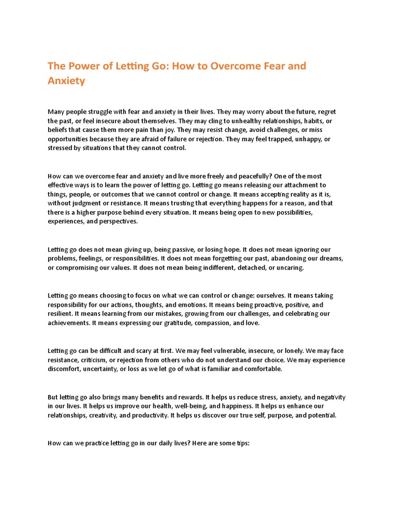 The Power of Letting Go | PDF