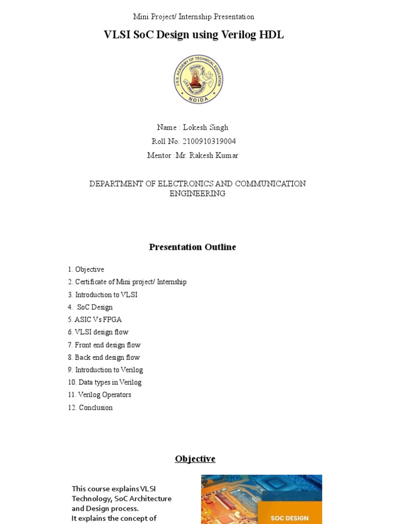 Internship Presentation | PDF | System On A Chip | Integrated Circuit