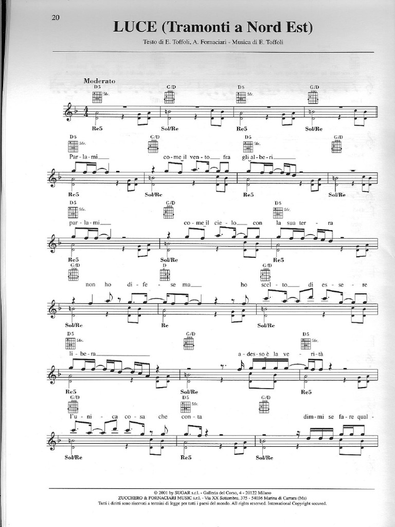 Elisa-Luce (Tramonti A Nord Est) - SheetMusicMax | PDF