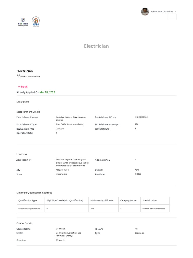 Apprenticeship Opportunity View - Apprenticeship Training Portal | PDF ...