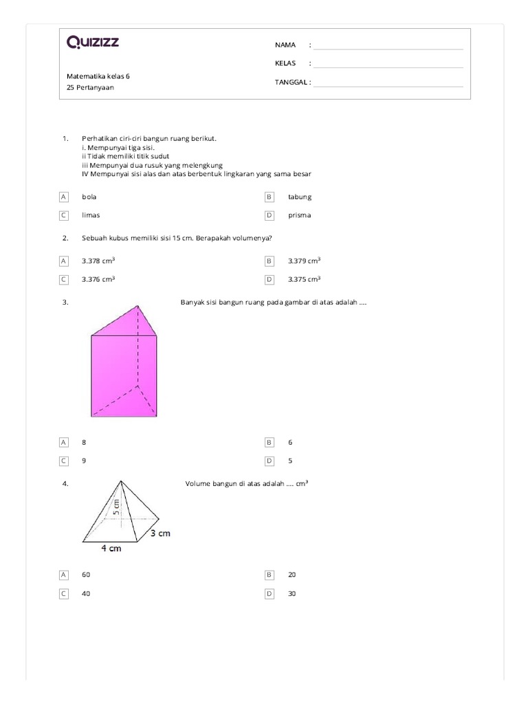 Matematika Kelas 6 | PDF