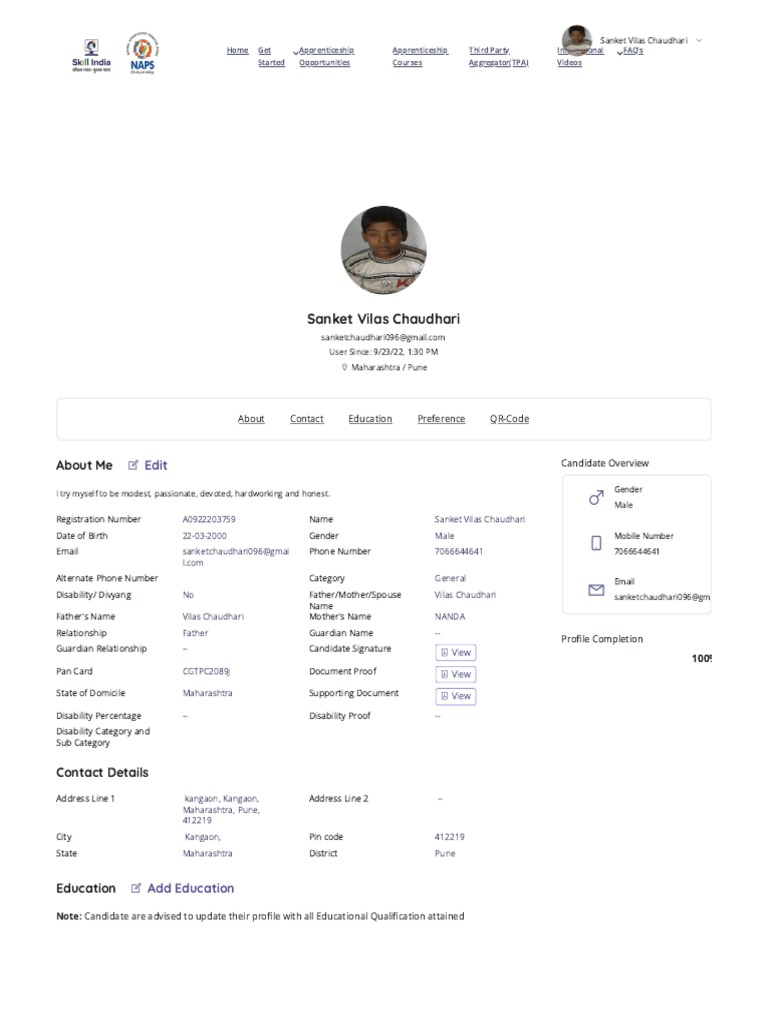 Apprentice Profile | PDF | Apprenticeship