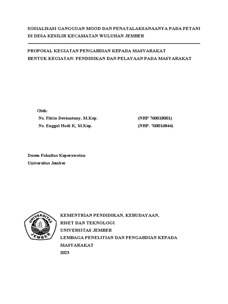 Proposal Pengmas Stress Kerja 2023 | PDF