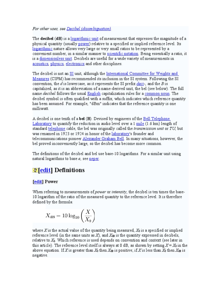 The decibel unit explained | PDF | Decibel | Waves