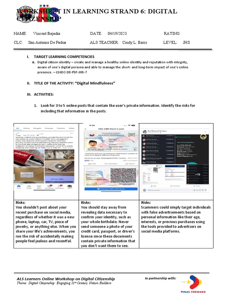 Digital Citizenship Workshop Guide | PDF | Social Media | Popular ...