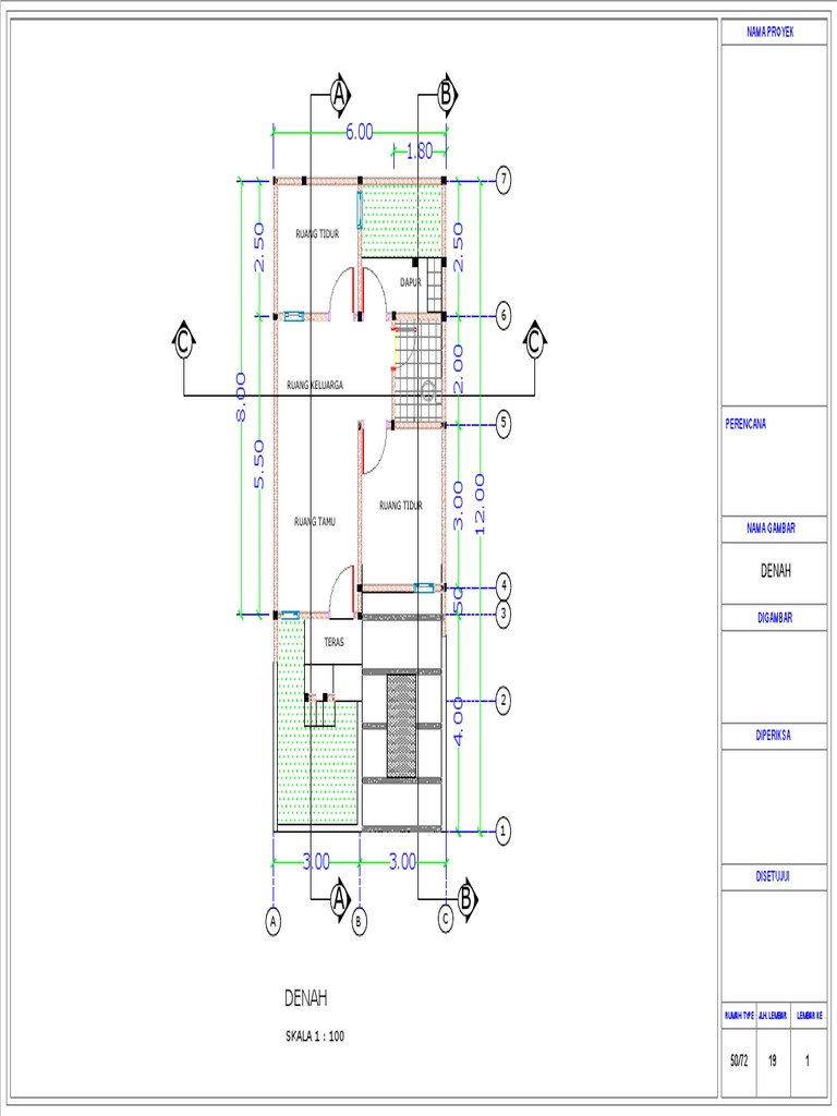 Rencana Desain Rumah 40/72 | PDF