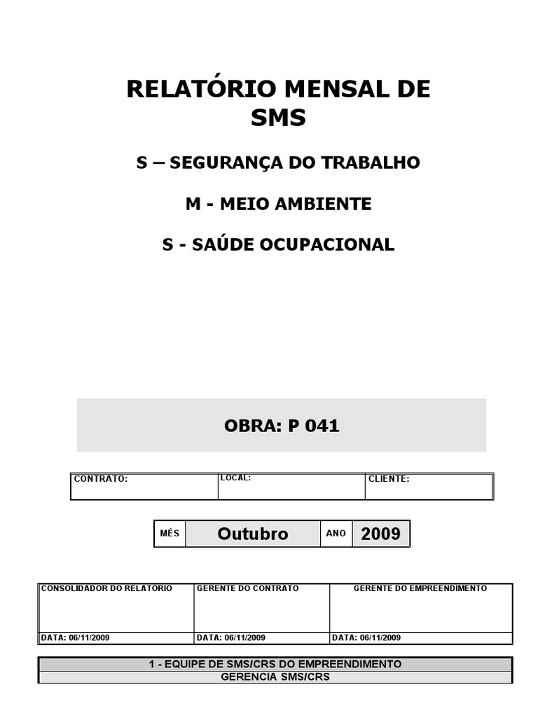 Relatório Geral de QSMS-CRS | PDF | Desperdício