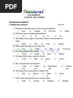 Class Vi Admission Test Question Paper 2024-2025 | PDF | Grammatical ...