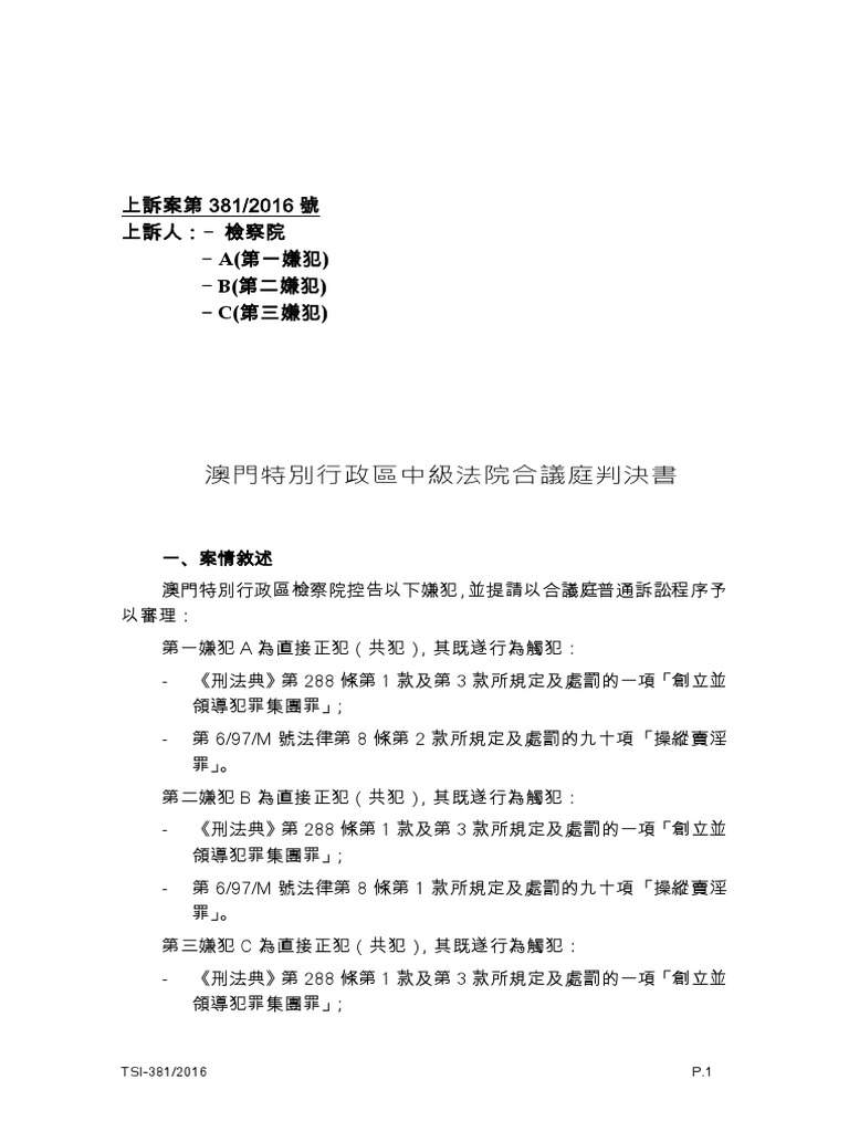 Tsi-381/2016 P.1 | PDF