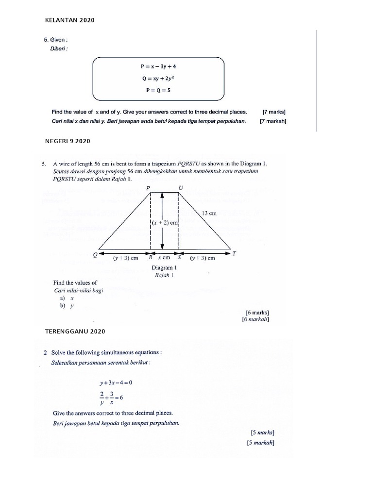 Simultaneous Equations Pdf