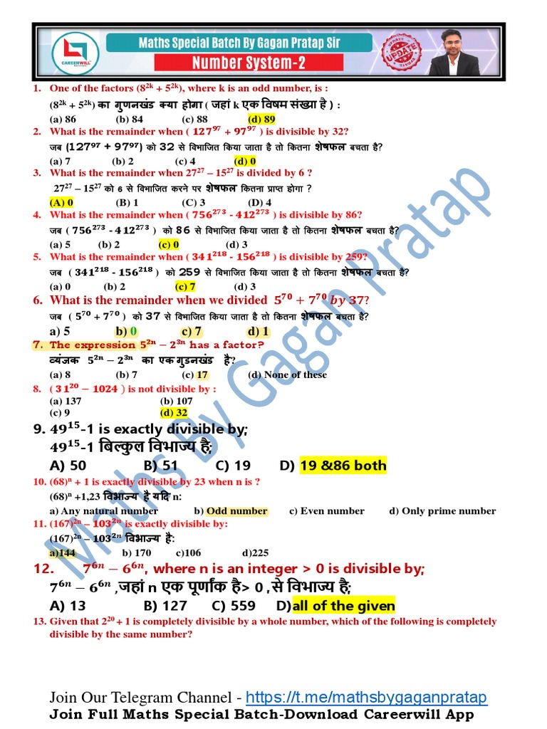 252562number System Sheet - 2 - Crwill | PDF | Numbers | Mathematical Concepts
