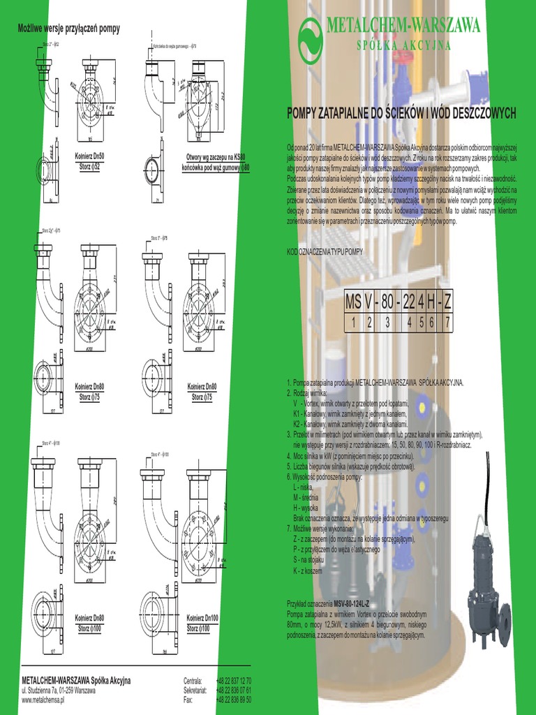 Karta Katalogowa Pompy | PDF