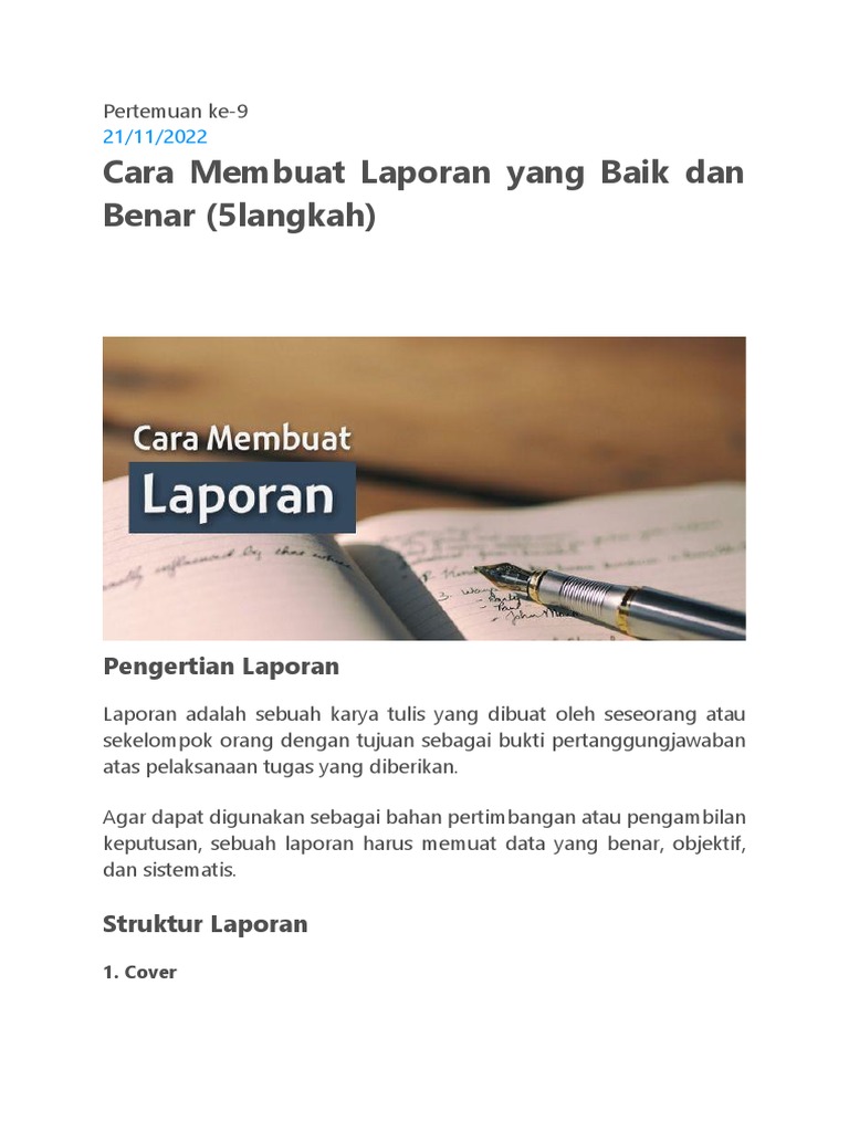 If8cccf9f79cc404286 - Cara Membuat Laporan Yang Baik Dan Benar | PDF