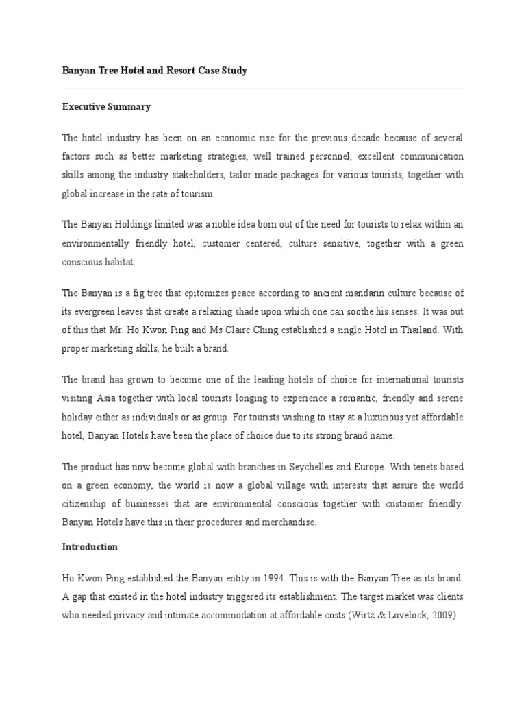 Banyan Tree Hotel and Resort Case Study | PDF | Brand | Marketing