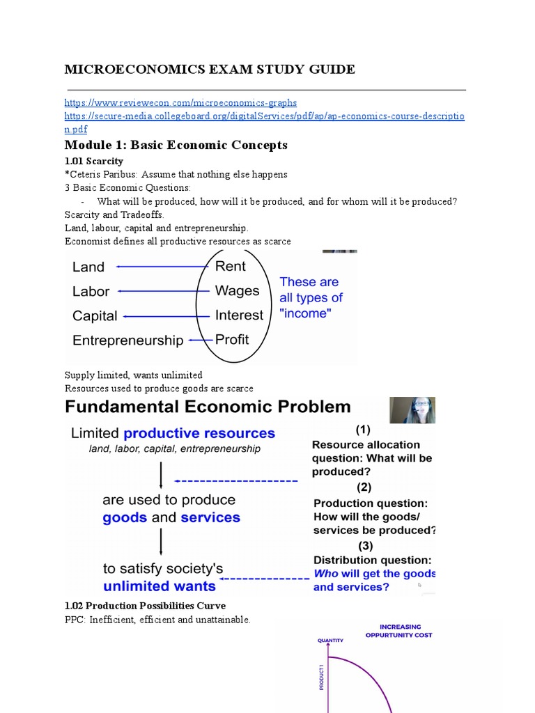 Microeconomics Exam Study Guide | PDF | Demand | Imperfect Competition