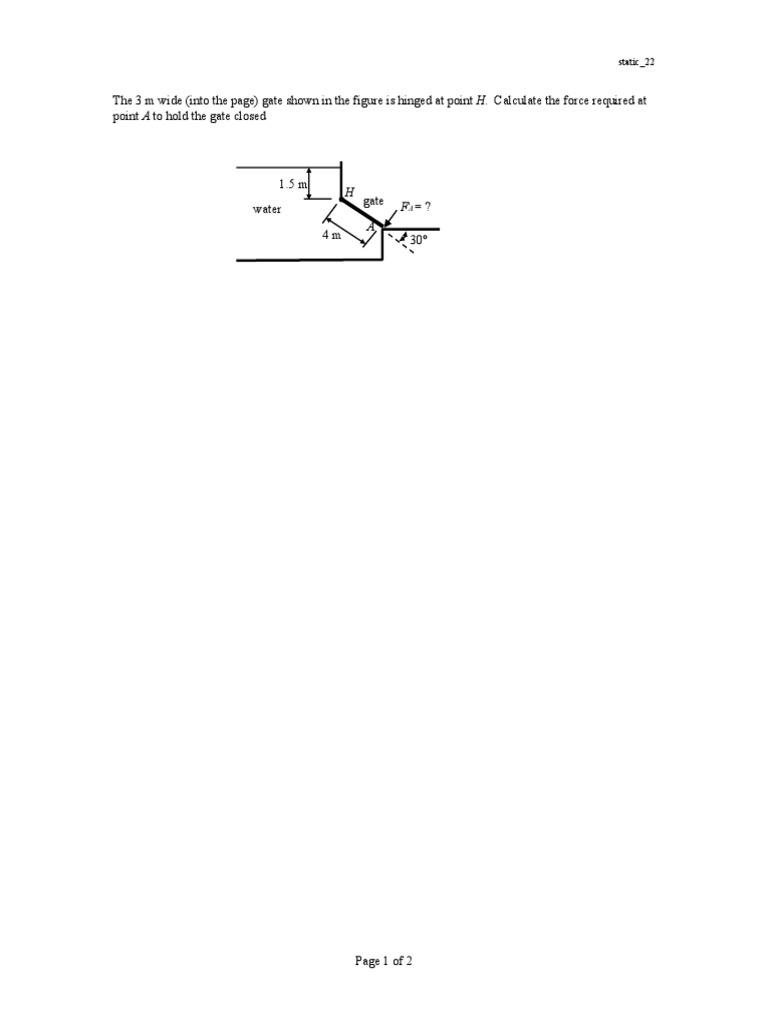 Engineering Gate Force Calculation | PDF | Classical Mechanics | Applied And Interdisciplinary ...