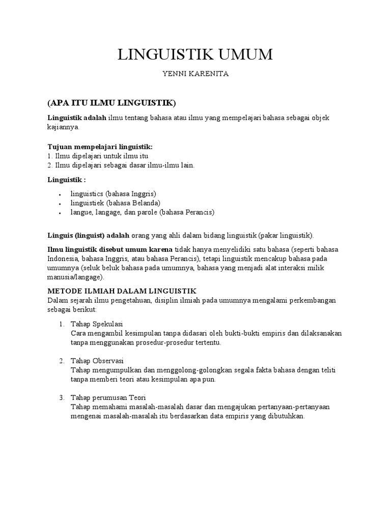 Full Materi Linguistik Umum | PDF