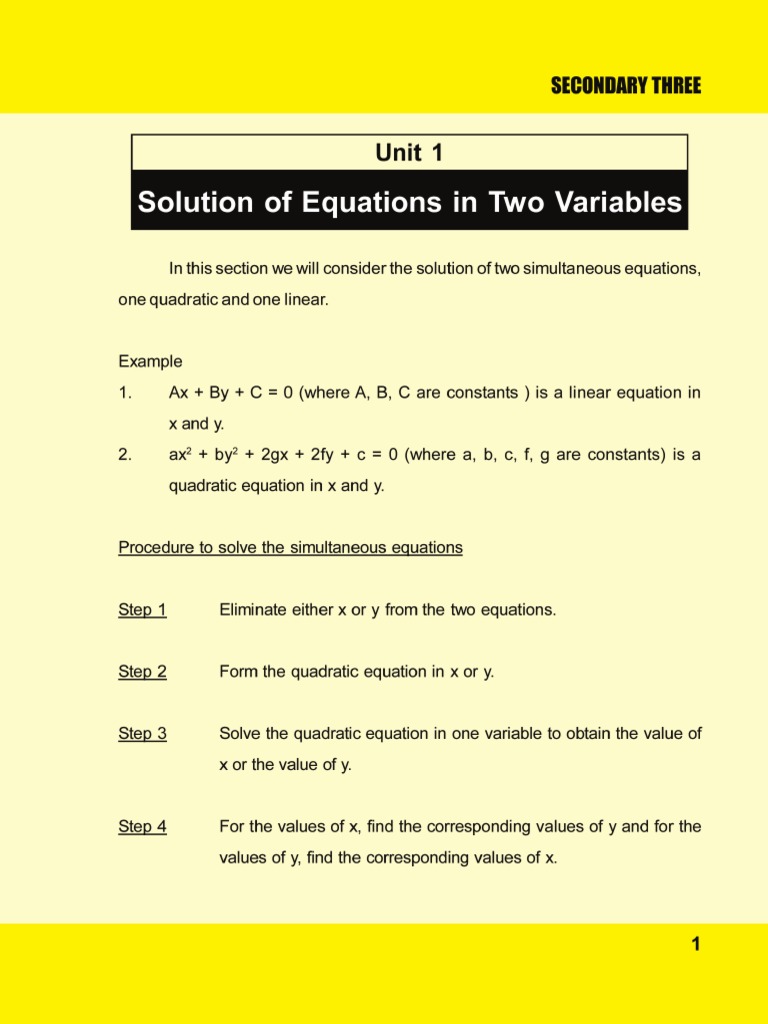 S3 Maths Unit 1 | PDF